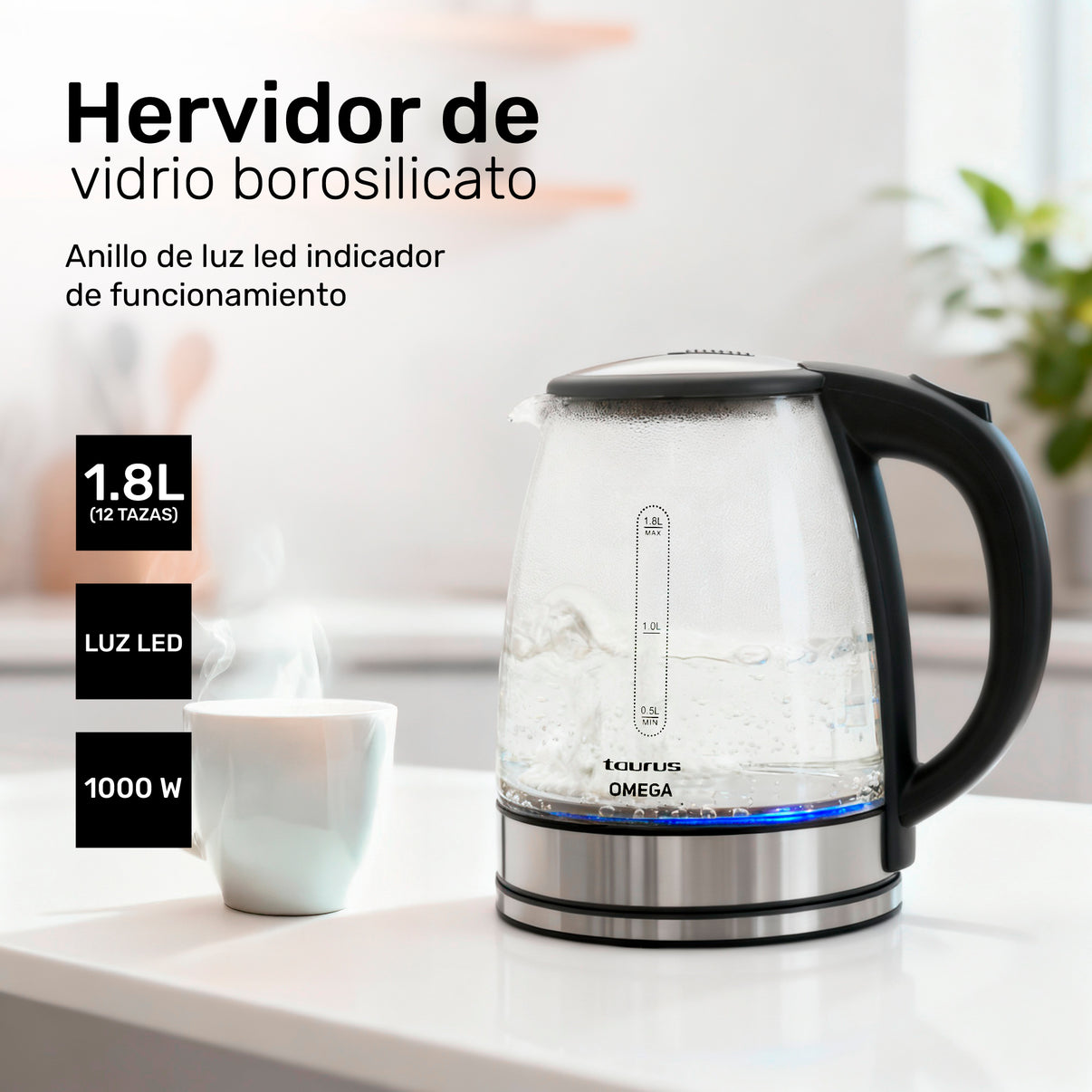 Hervidor de vidrio Omega (ver. i ter) – Taurus México